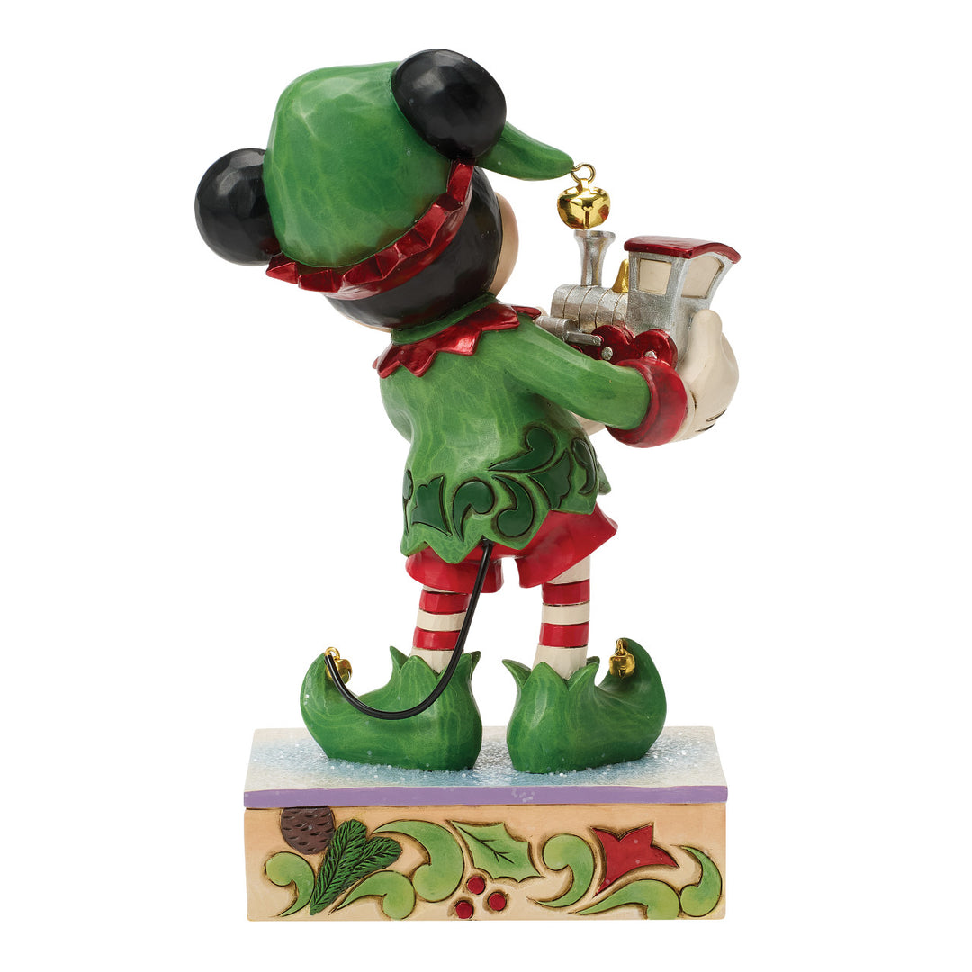 Jim Shore Disney Traditions: Mickey Elf With Train Special Edition Fig ...