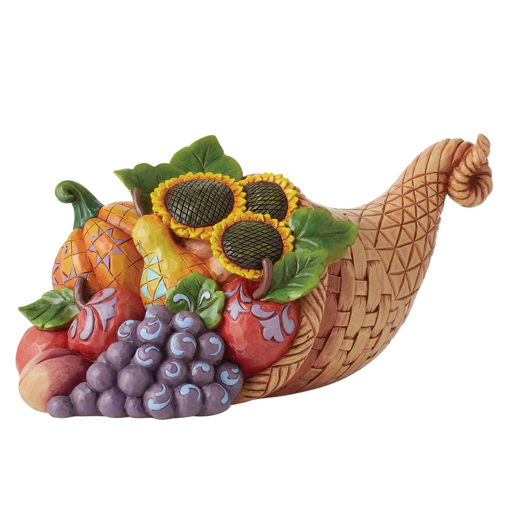 Jim Shore Heartwood Creek: Harvest Cornucopia With Sunflowers Figurine ...