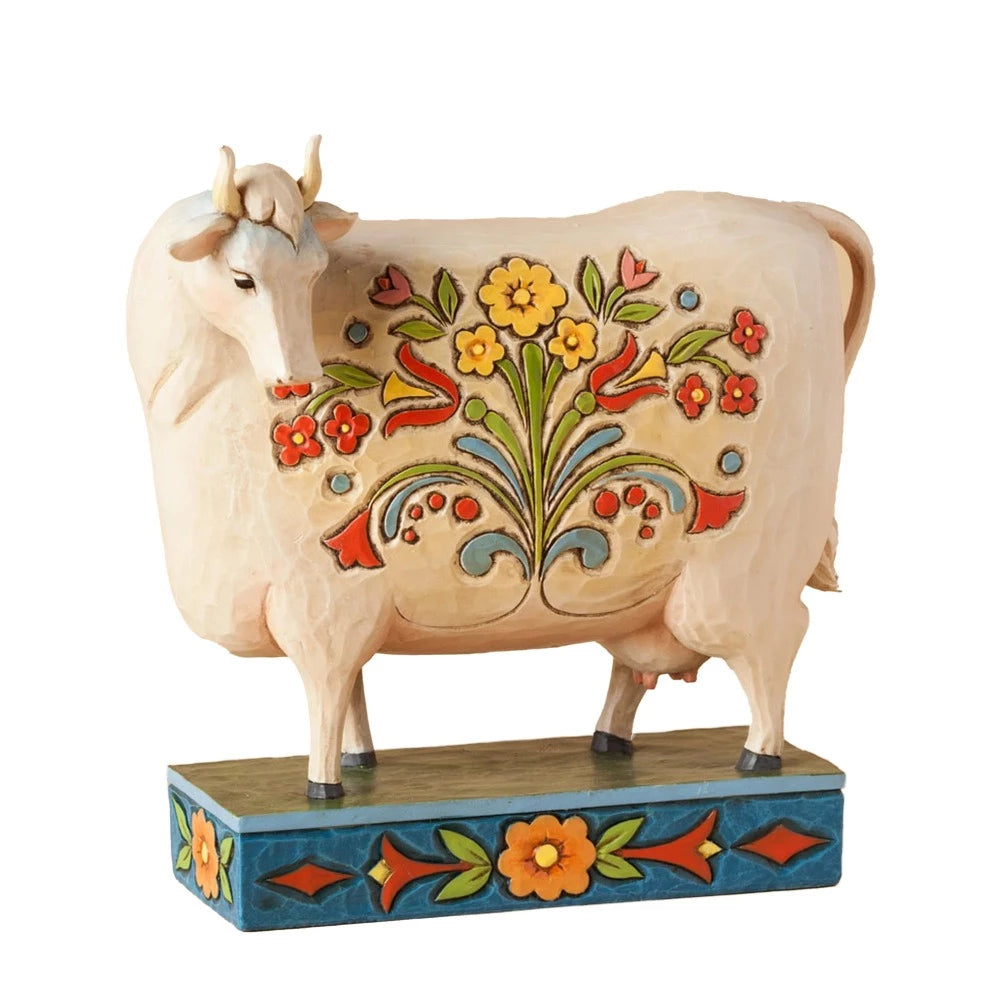 Jim Shore Heartwood Creek: Folk Cow Figurine – Sparkle Castle