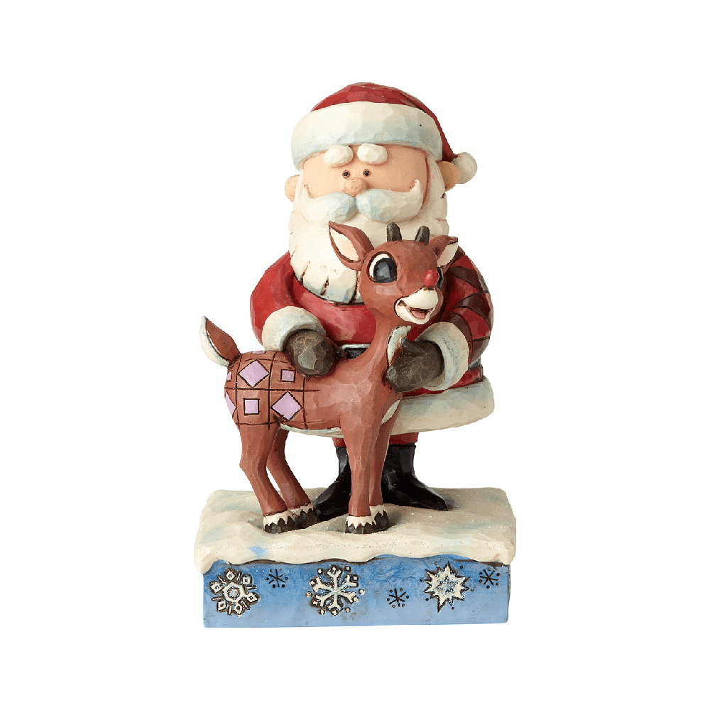 Jim Shore Rudolph Traditions: Santa Hugging Rudolph Figurine – Sparkle ...