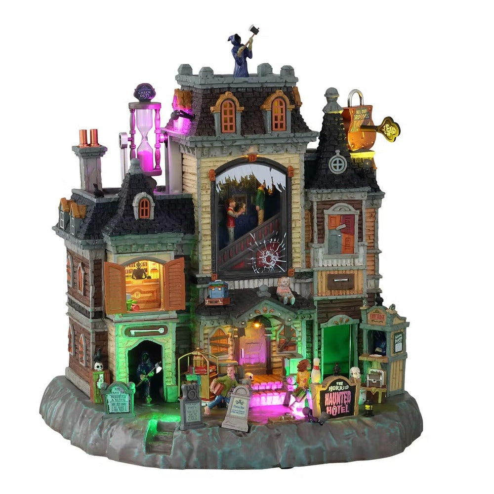 Lemax Spooky Town Halloween Village: The Horrid Haunted Hotel – Sparkle ...